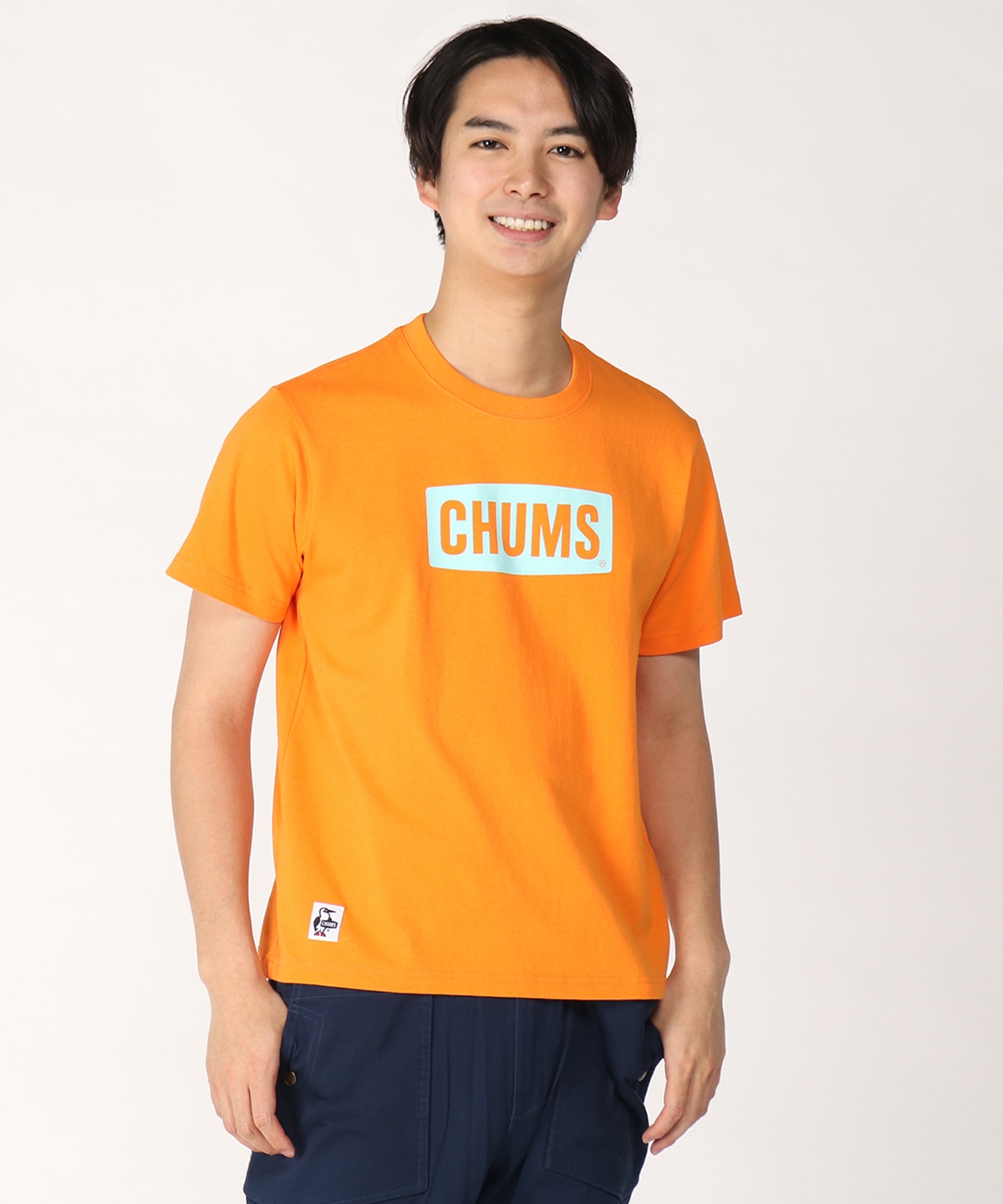 CHUMS Logo T-Shirt/チャムスロゴTシャツ(トップス/Tシャツ)(M Black x Blue): トップスCHUMS ...